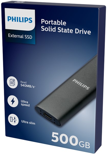 Philips External SSD 500 GB Ultra Speed Space Grey 1 Stuk Civo B.V.