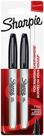 Viltstift Sharpie F zwart 2 Stuk Civo B.V.